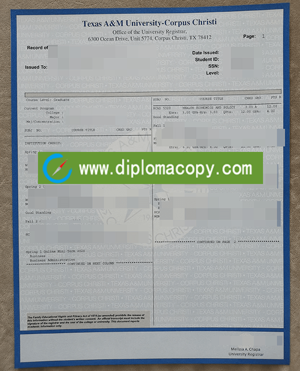 TAMU Transcript. How to Get Fake Texas A&M University Transcript with ...