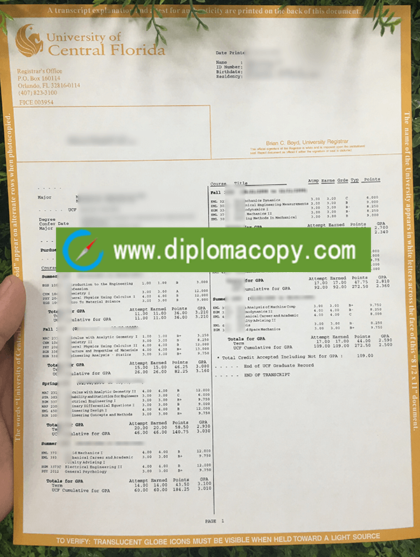 UCF Transcript. How Does Fake UCF Transcript Can Help You? - Buy Fake Diplomas, High School ...